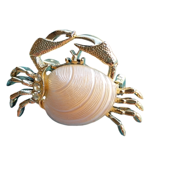 Jewelry | Vintage Gold Toned Crab Seashell Lapel Pin | Poshmark